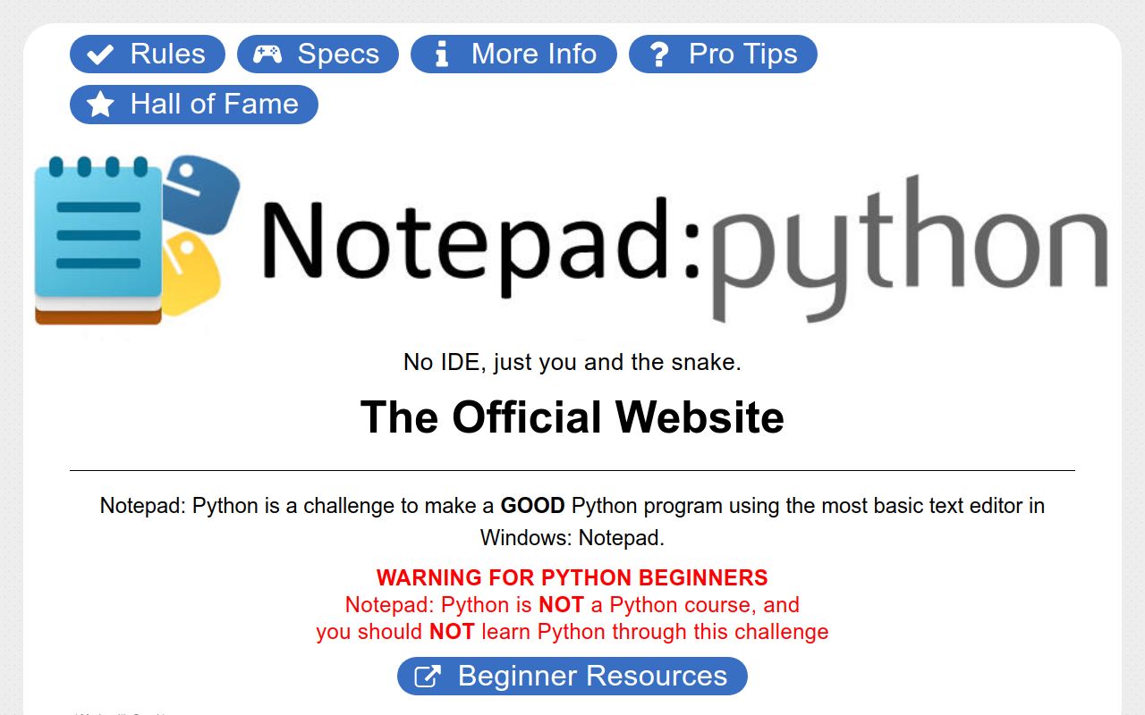 Notepad: Python